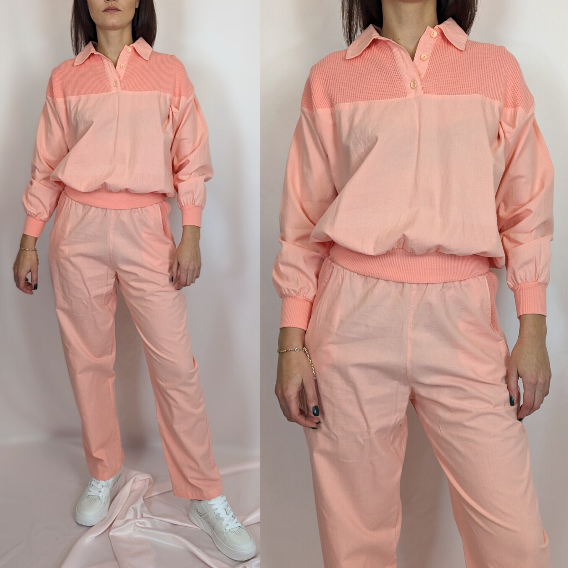 80s Vintage Cotton Tracksuit Style Set/ Relaxed/ Lounge/ Casual/ Spring ...