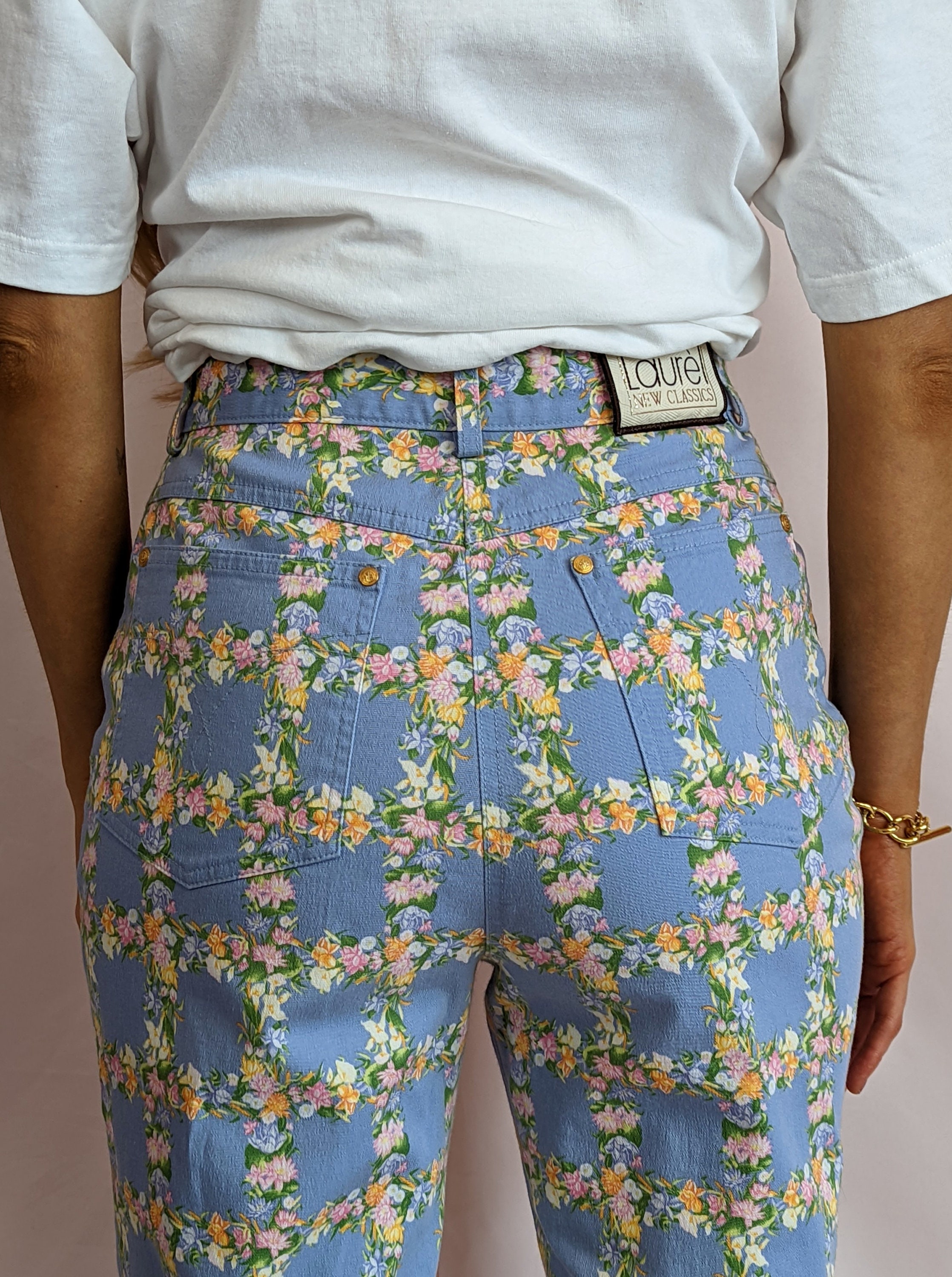 140 RARE True Vintage Laurel by Escada 1990s Cotton Floral Rococo Rich ...