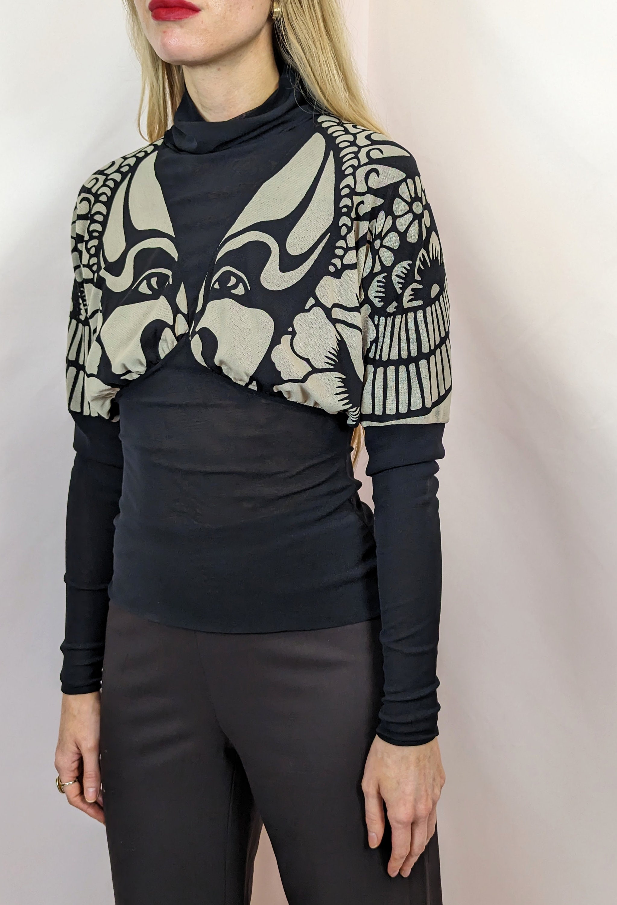 140 RARE True Vintage 2000s Y2K Vivienne Tam Unusual Mutton Leg Sleeve ...