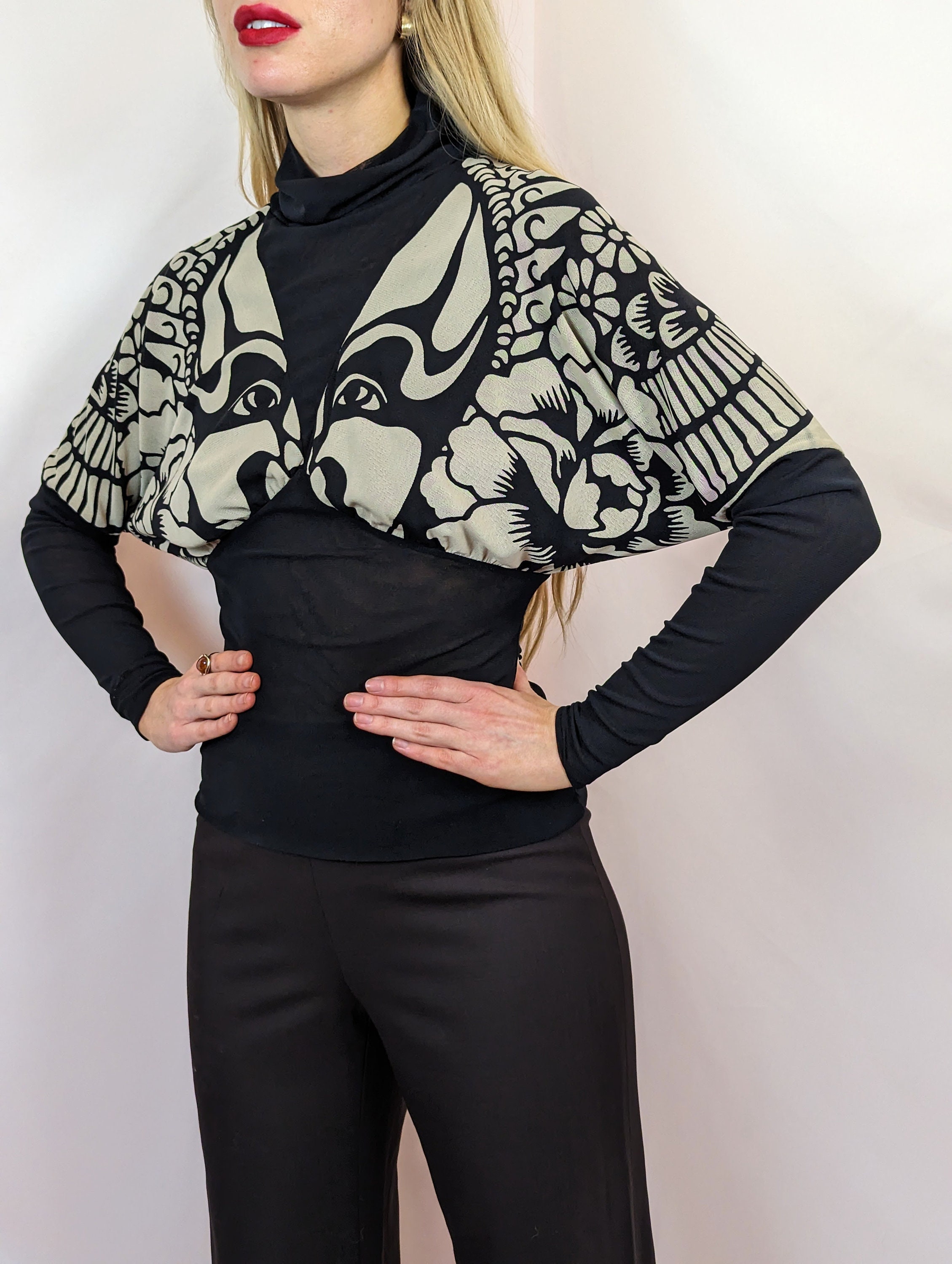 140 RARE True Vintage 2000s Y2K Vivienne Tam Unusual Mutton Leg Sleeve ...