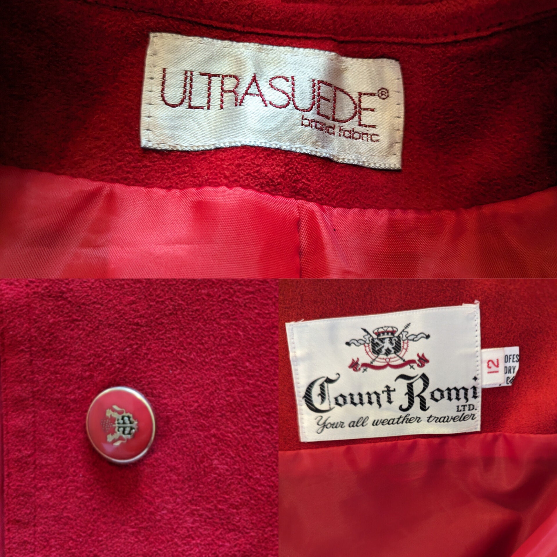 RARE 70s Vintage Ultrasuede Red Belted Coat/ Spring/ Autumn/ - Etsy