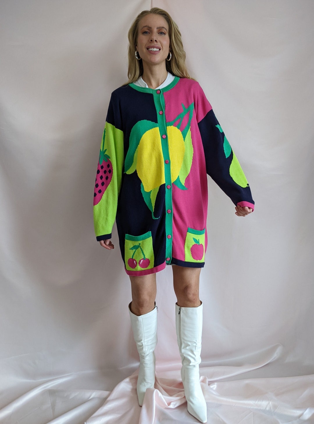 True Vintage 1990s 100% Cotton Carlo Colucci Bright Quirky Color Block ...