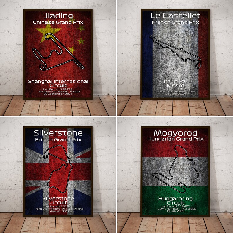 Premium Formula 1 Circuit Map Posterspaper and Metal Sizes - Etsy
