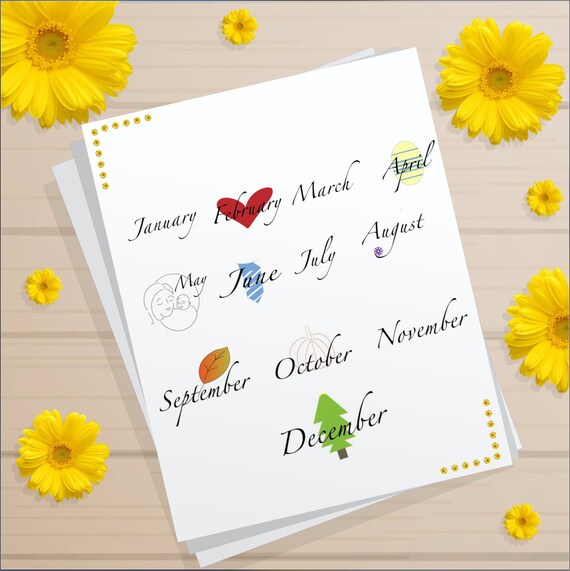 Month Sticker Pack New Year Stickers Laptop Stickers Theme | Etsy