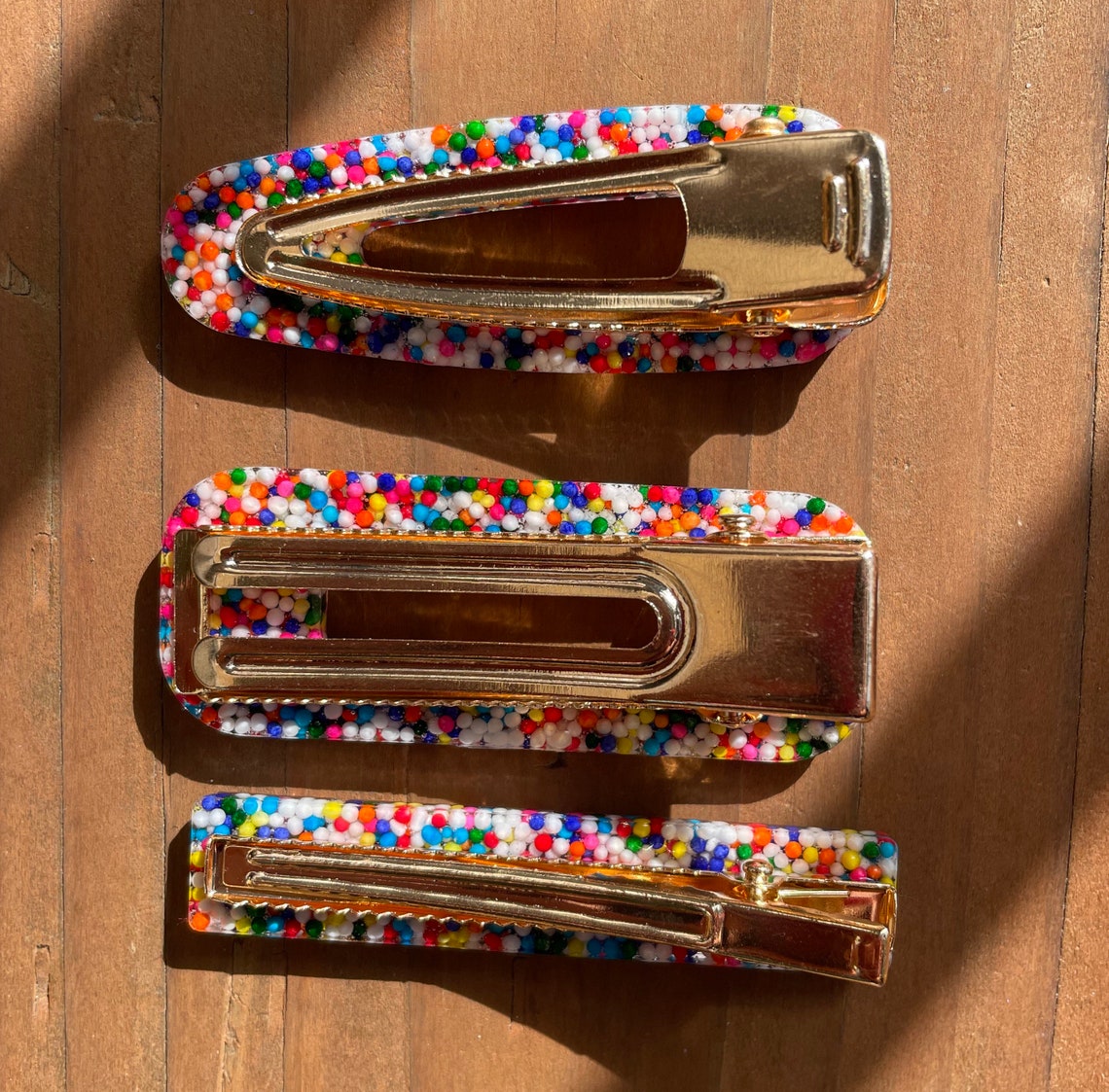 Rainbow Sprinkle Hair Clips - Resin Hair Clip - Etsy