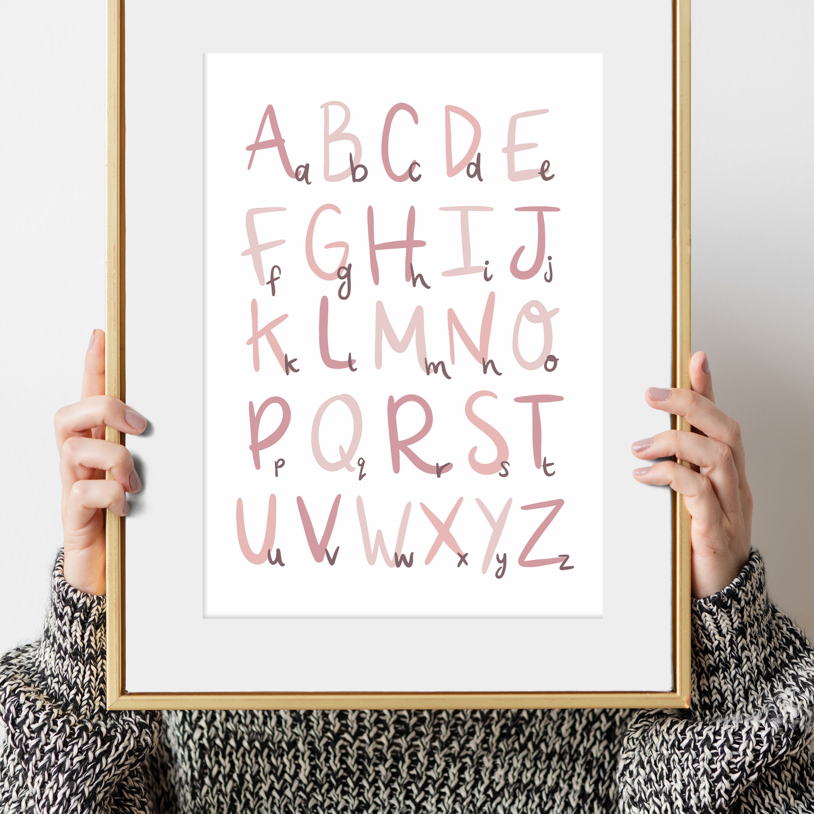 Alphabet Print Blue or Pink Pink Alphabet Print Blue Alphabet Print ...