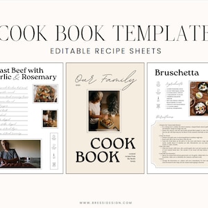 Editable Family Cookbook Template: Canva Recipe Binder (digital ...