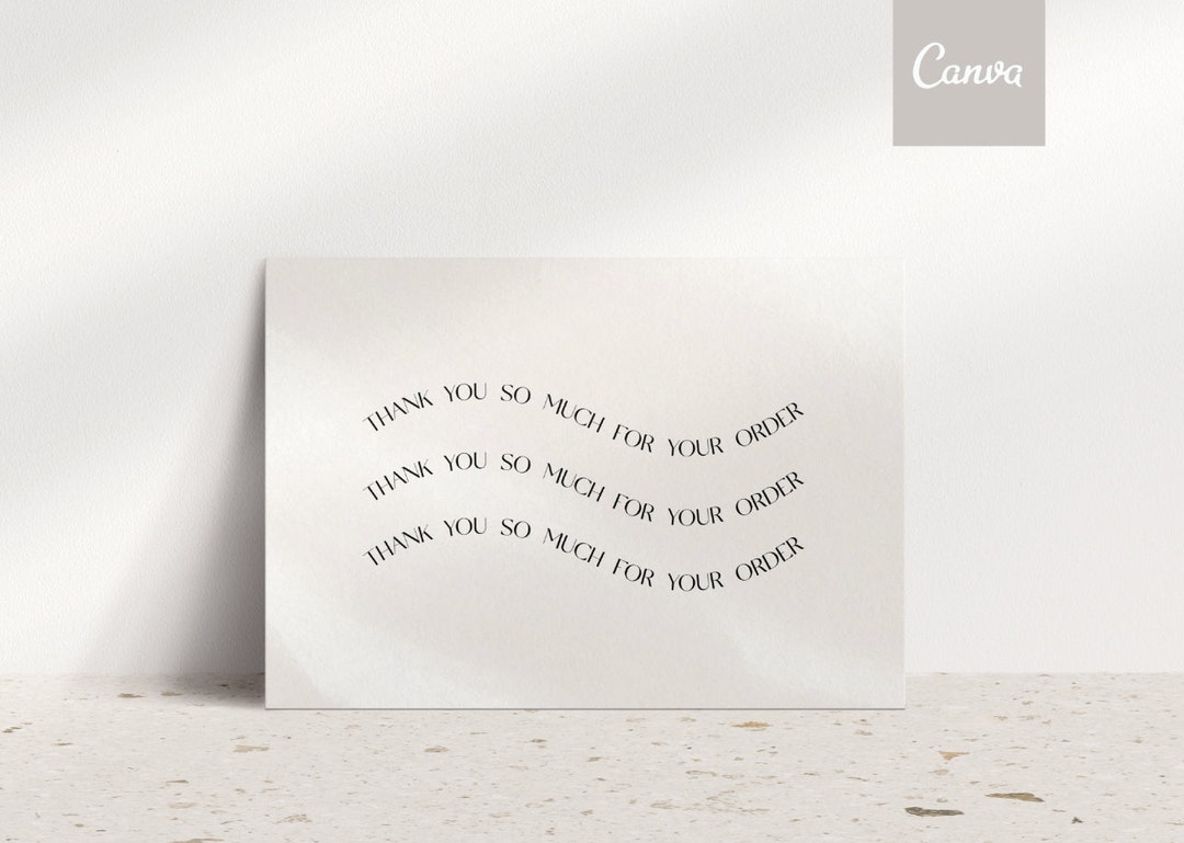 Elegant Thank You Card Template, Minimal Thank You Note, Editable ...