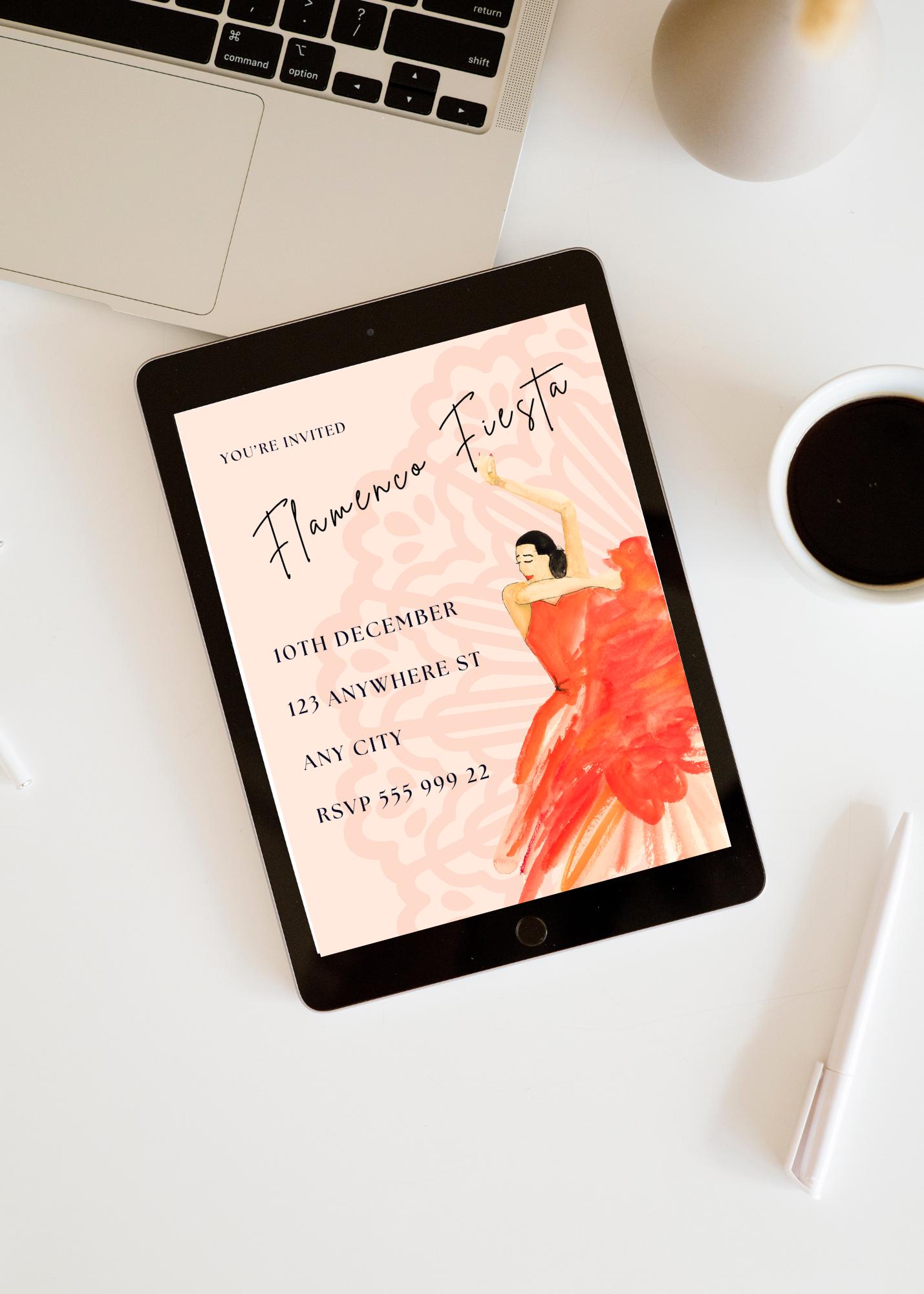 Flamenco Dancer Invitation Template Personalised Spanish Theme Party ...