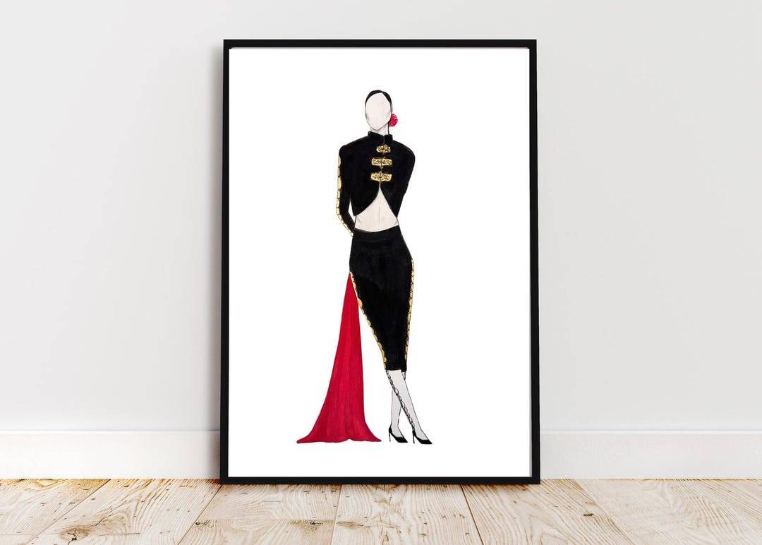 Matador Spanish Bullfighter Fashion Illustration Art Print Bold ...