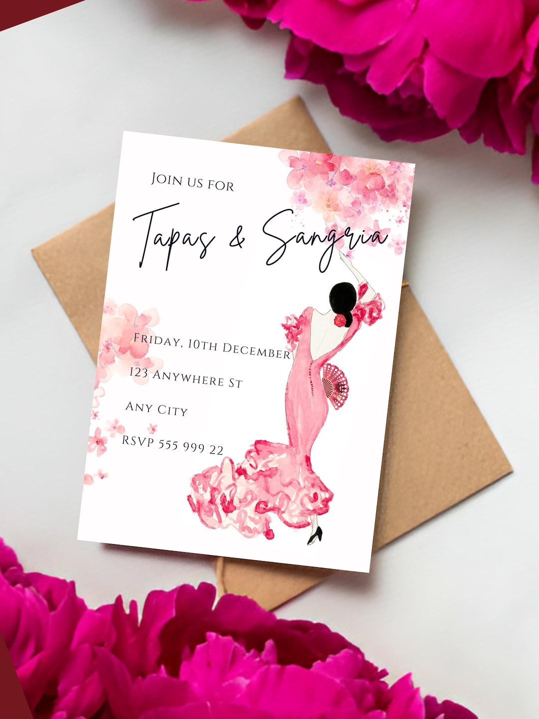 Spanish Flamenco Invitation Template | Tapas & Sangria Party Invite ...