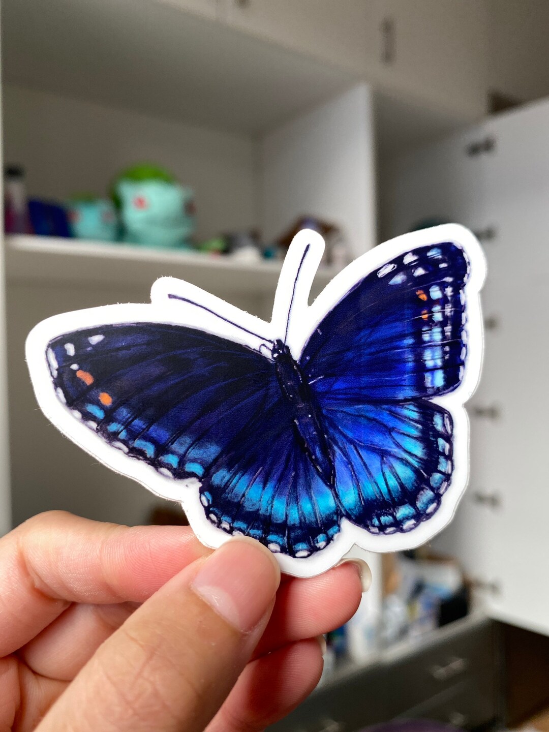 Pretty Blue Butterfly Vinyl Sticker - Etsy