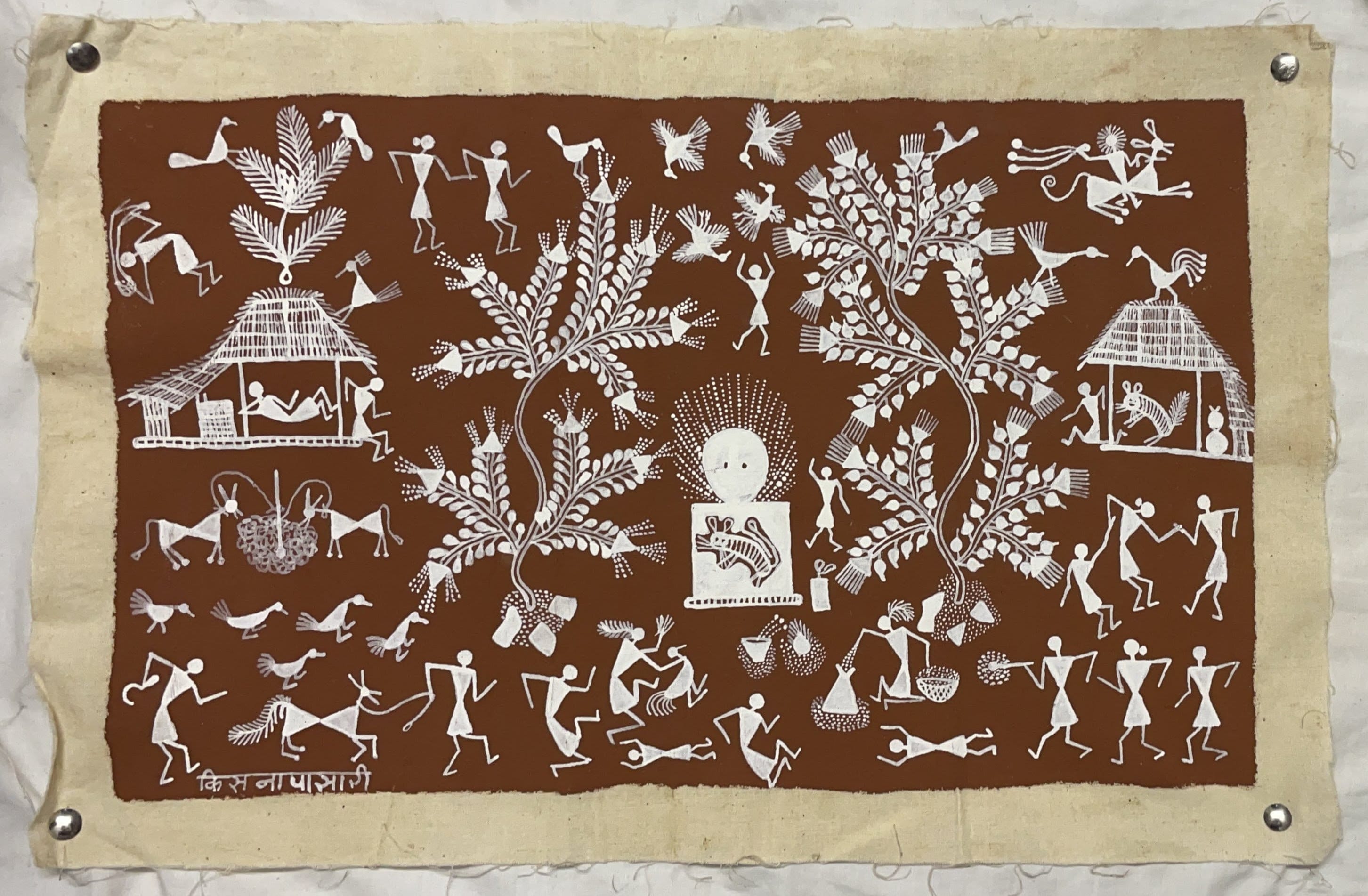 Warli Art Village Scene