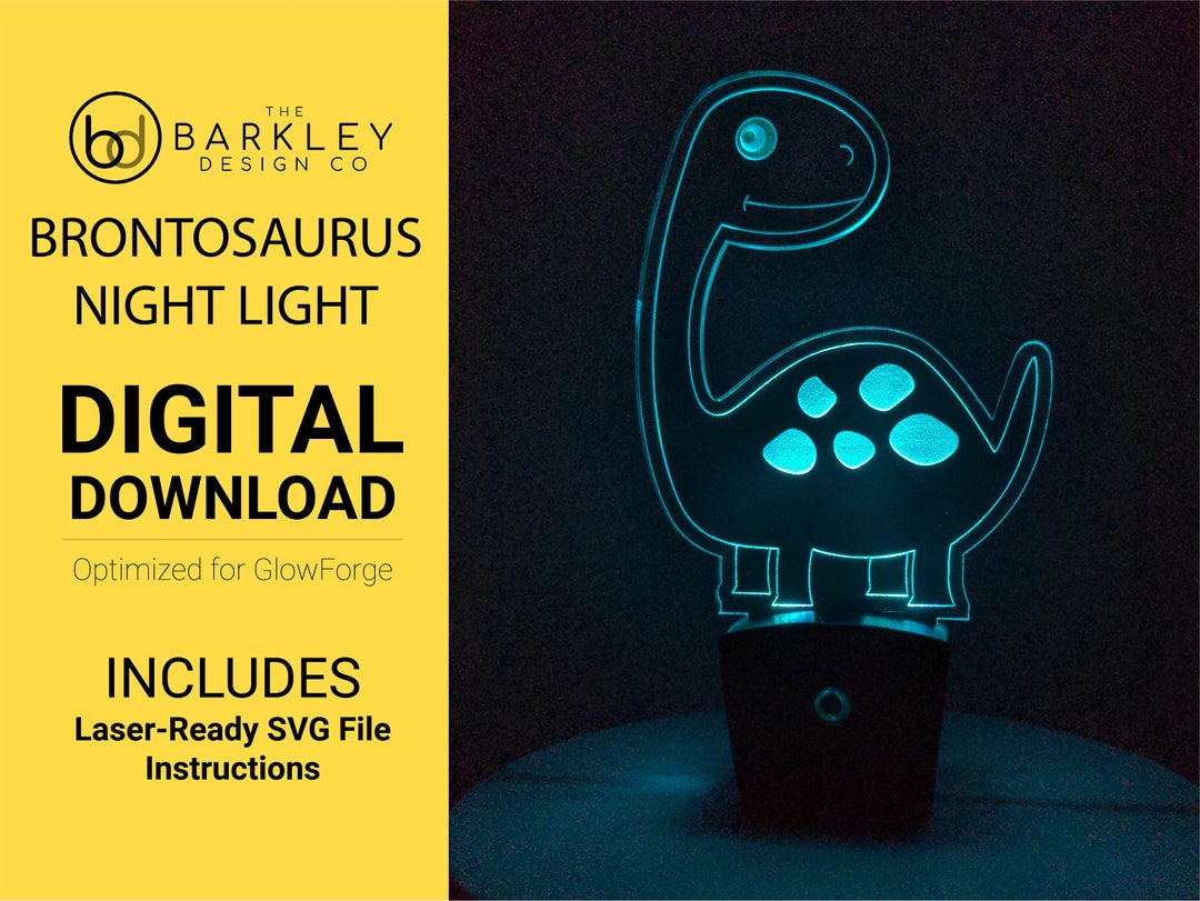 Digital Download: Brontosaurus Night Light LED Multi-color Laser Ready ...