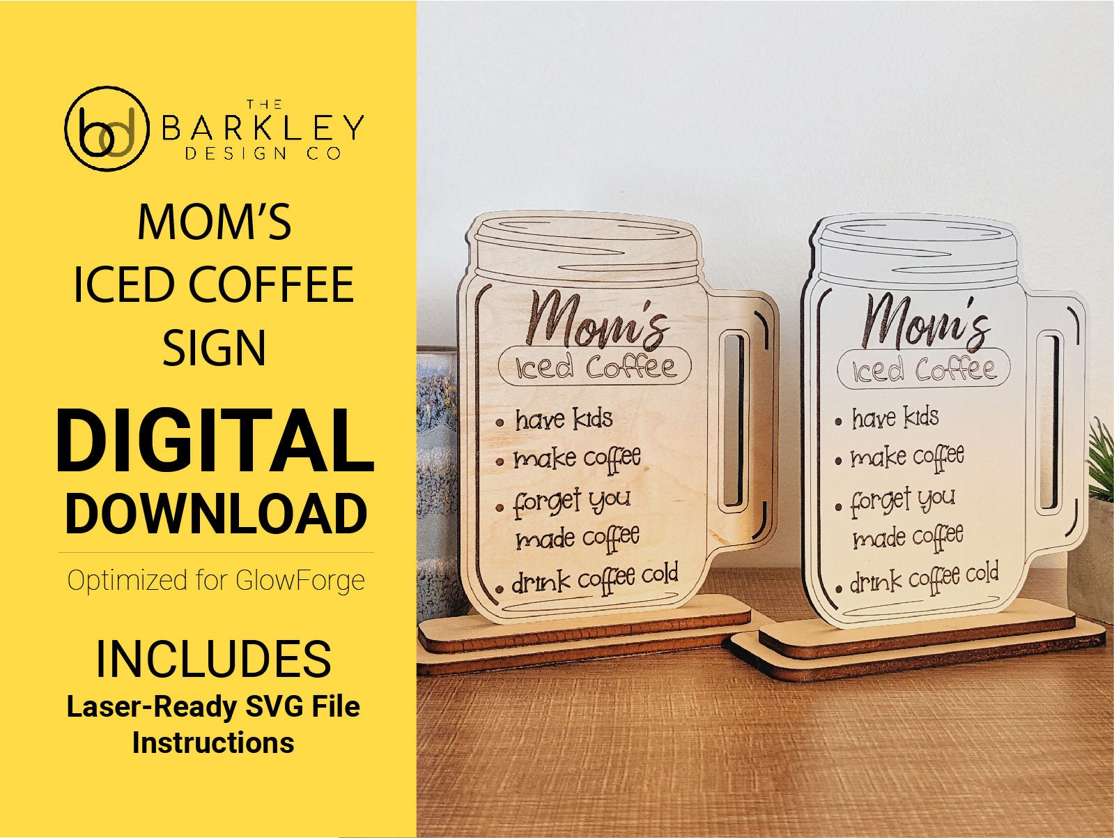 Digital Download: Mom's Iced Coffee Sign SVG - Etsy