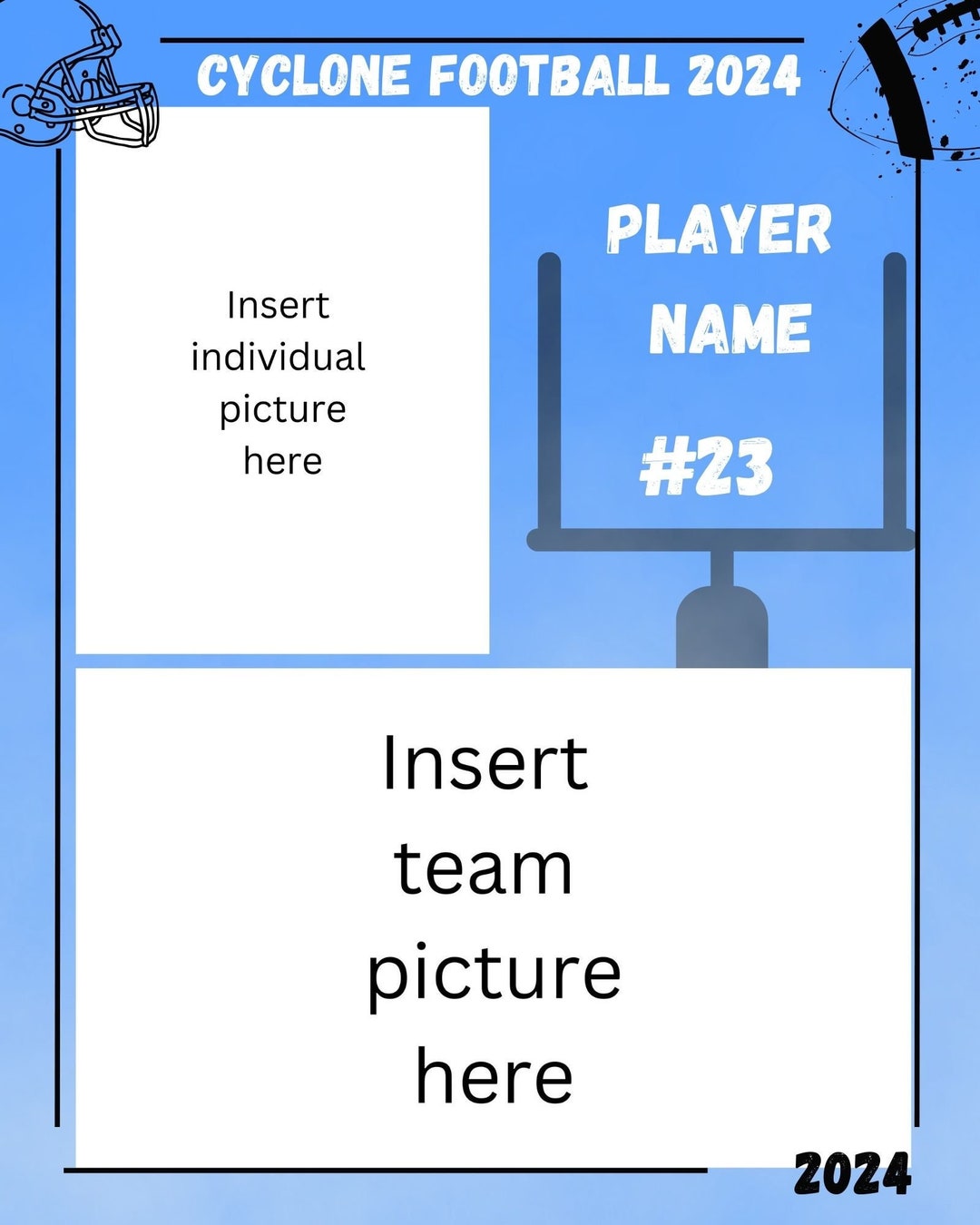 Football Memory Mate Template 8x10in - Etsy