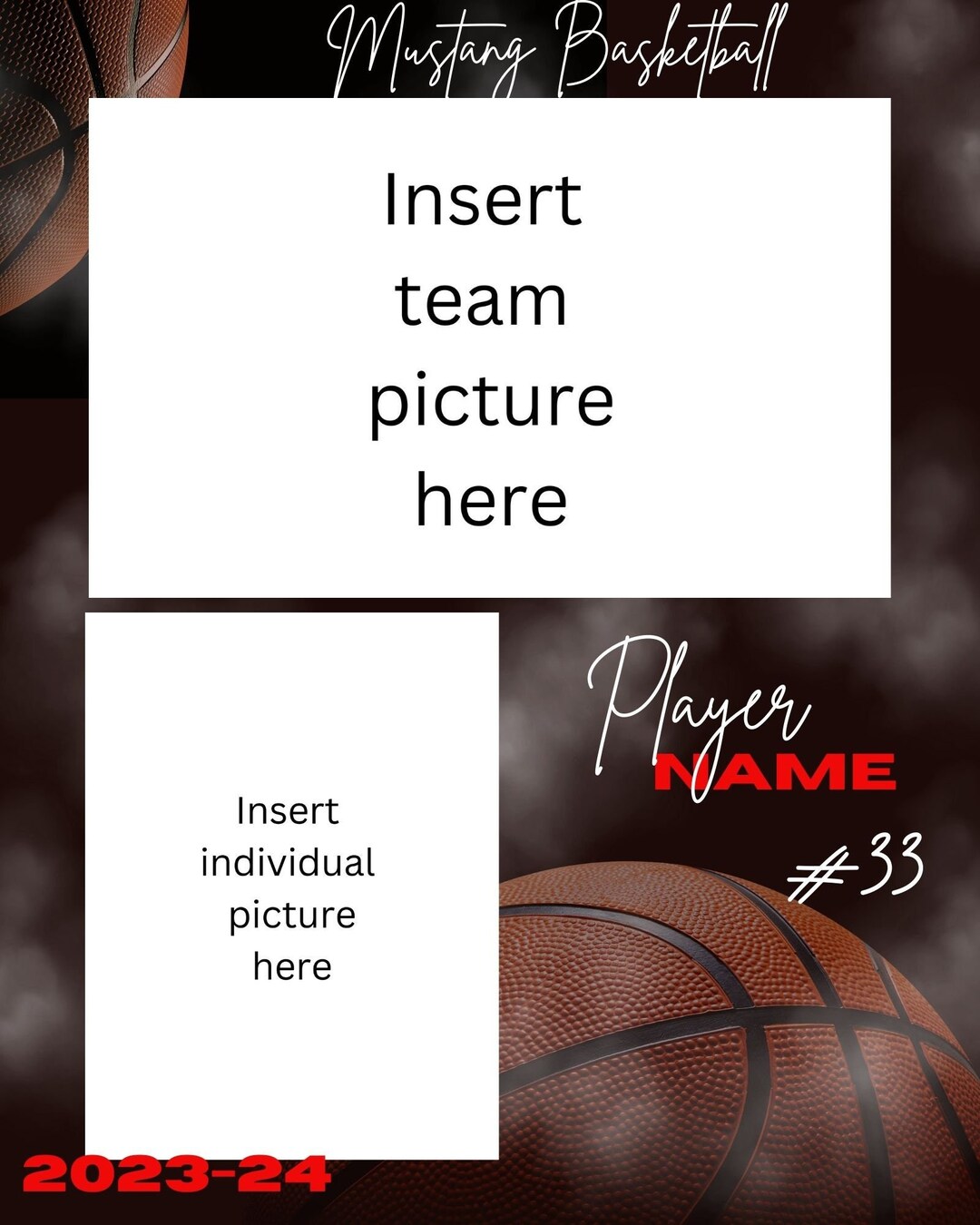 Basketball Memory Mate Template 8x10in - Etsy