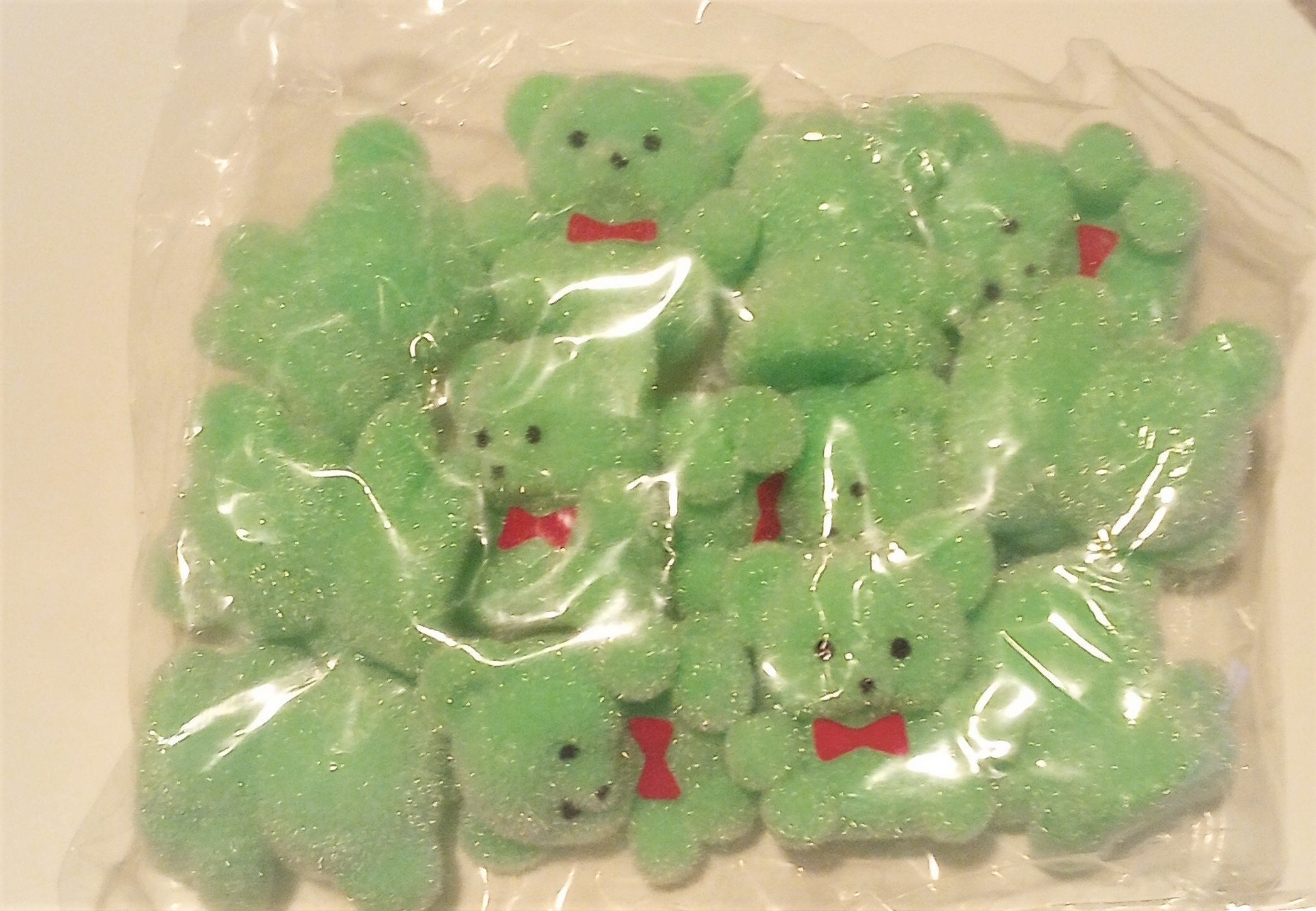 12 Miniature Mint Flocked Bears - Etsy