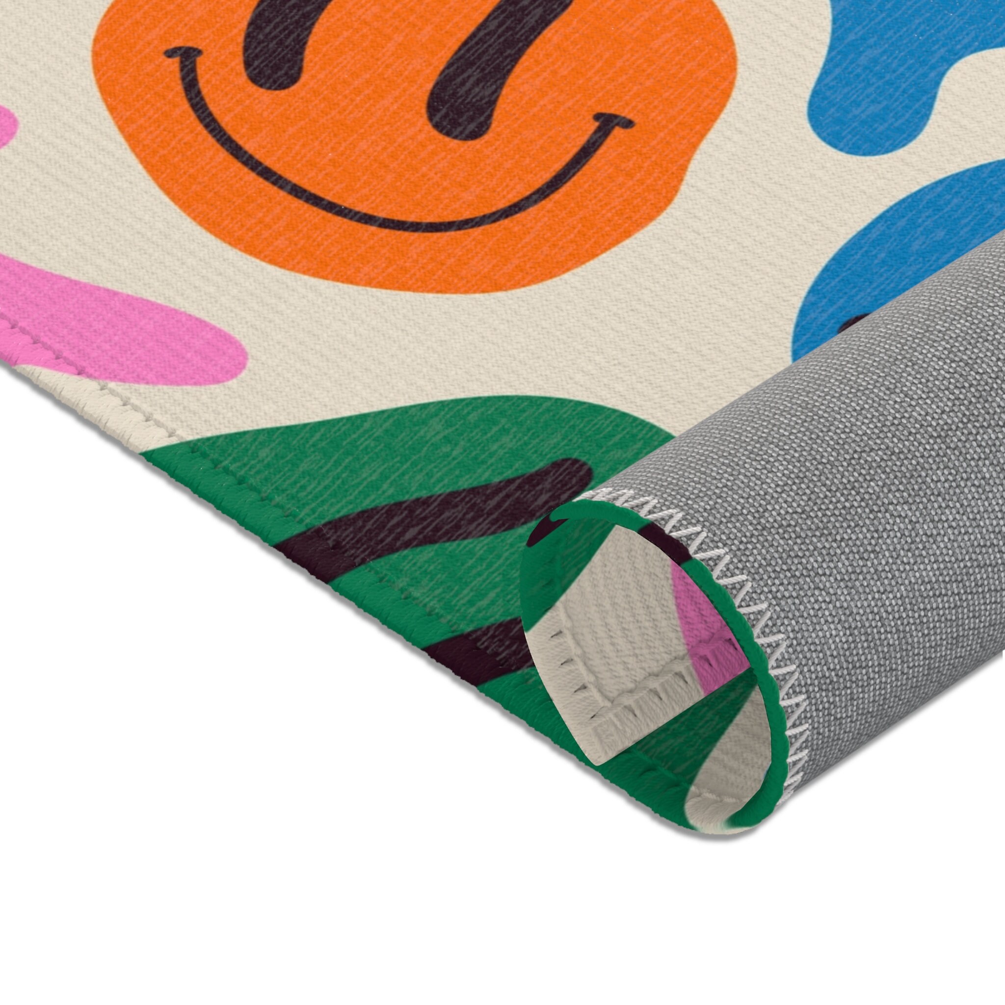 Smiley Face Trippy Area Rug, 70's Rug, Groovy Home Decor, Retro Home ...