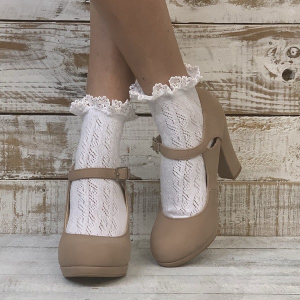 White Lace Socks - Etsy
