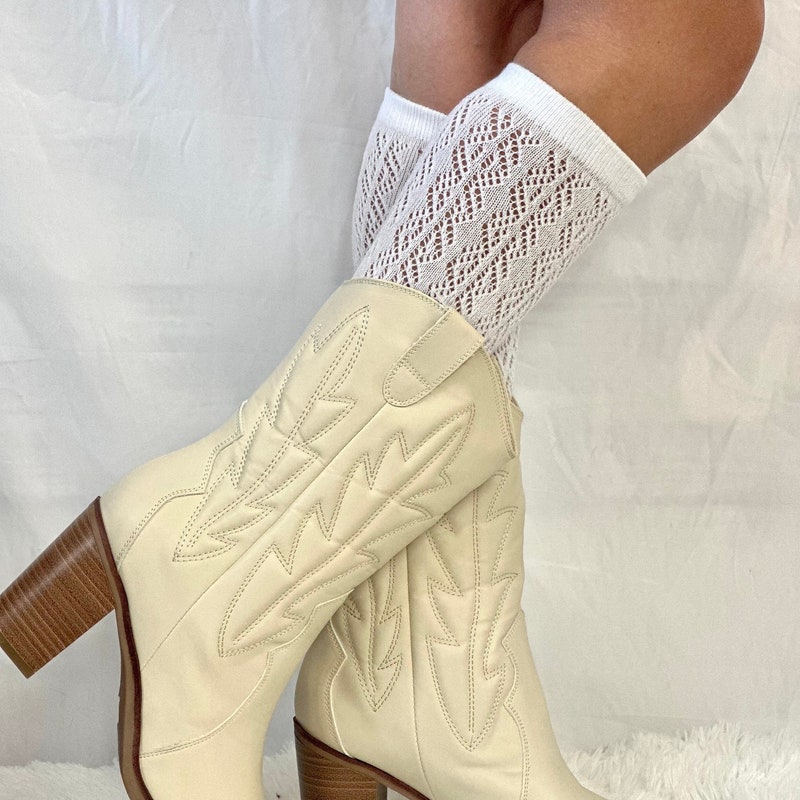 Cream Boot Socks - Etsy