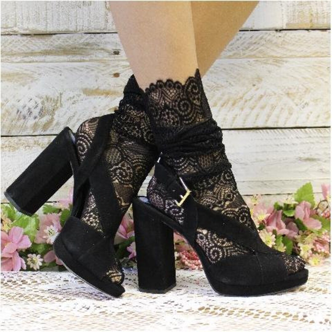 Allover Black Lace Sock for Women Pretty Lace Ankle Socks - Etsy