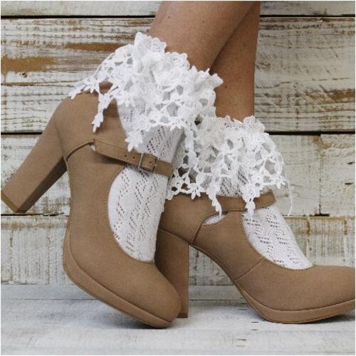 RUFFLES Crochet Lace Ankle Socks White Trendy Cute Lace - Etsy