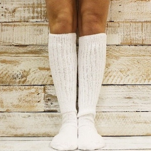 ULTIMATE Super Thick WHITE Cotton Slouch Socks ( Larger) Quality USA ...