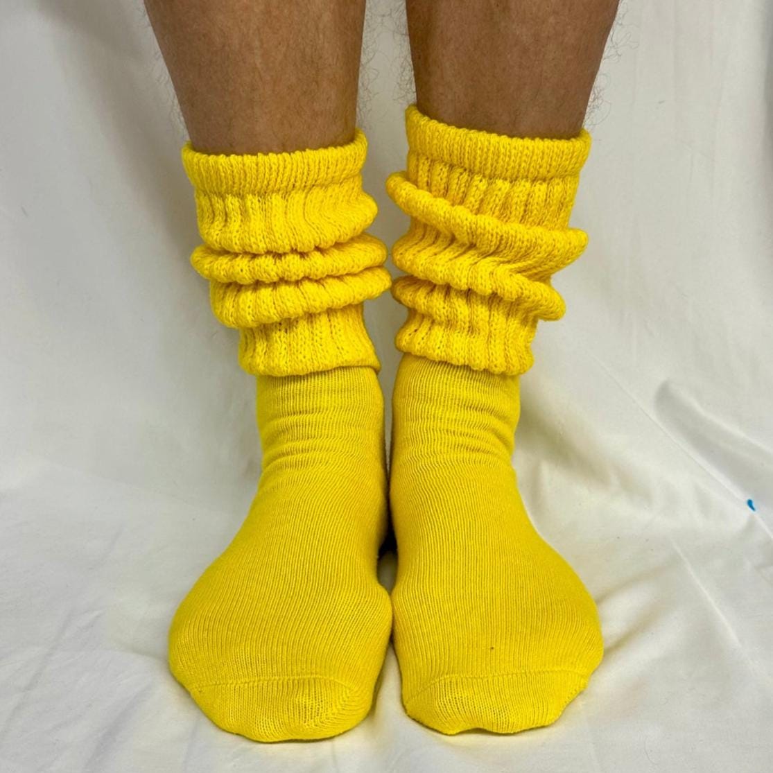 ULTIMATE XL Foot Shorter Cotton Slouch Sock - ( Blue ) USA Knitted 10 ...