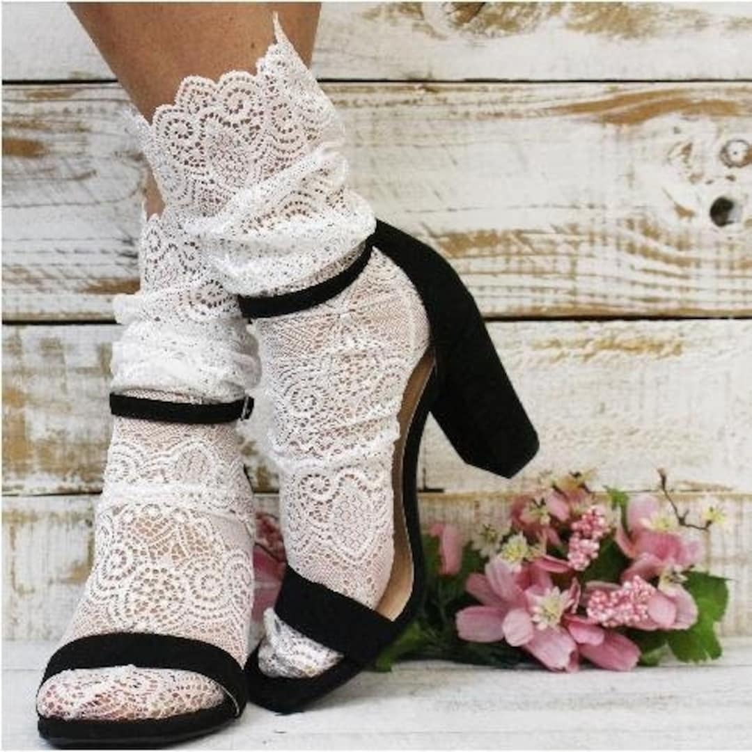 Allover WHITE Lace Sock for Women, Pretty Lace Ankle Socks, Womens Lace ...