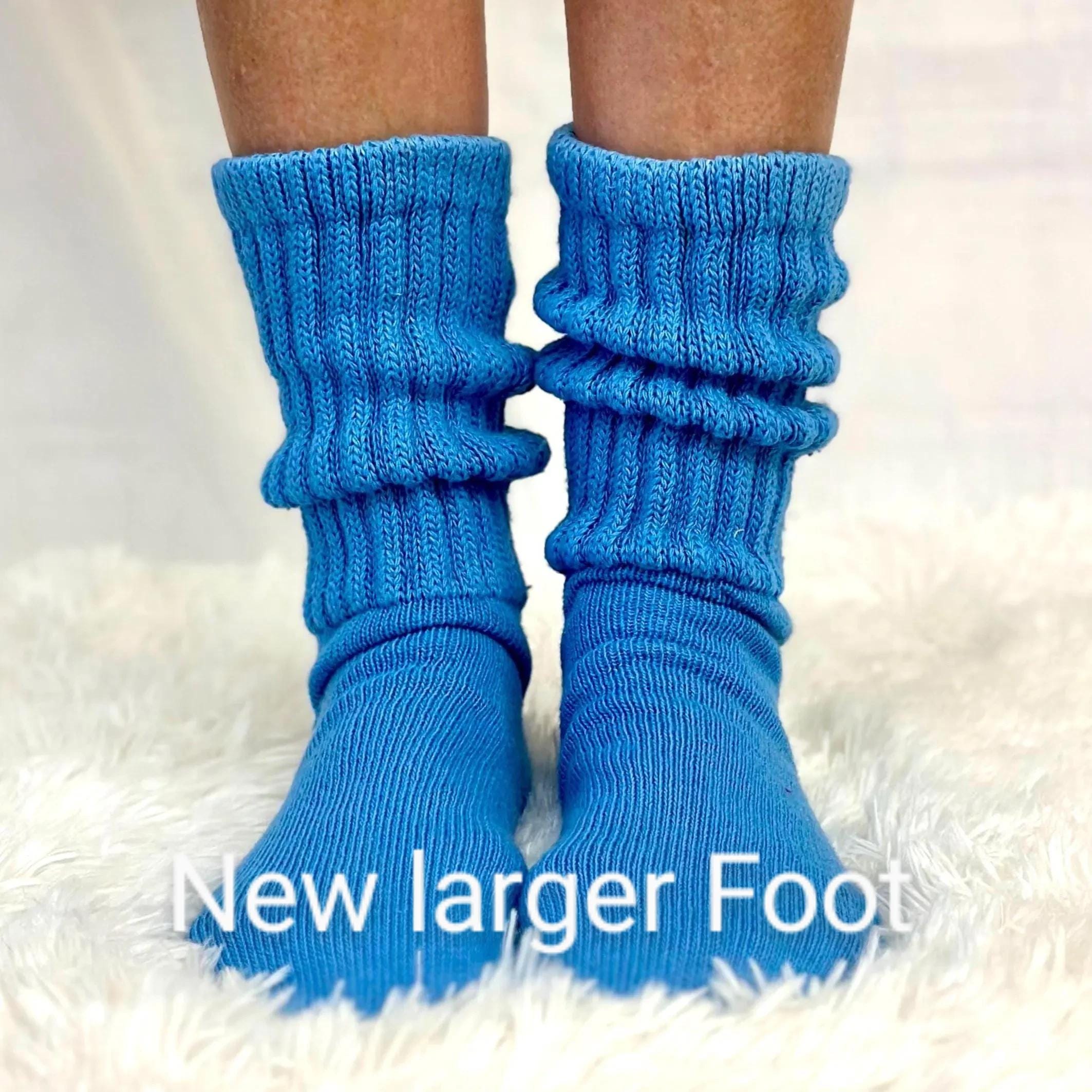 ULTIMATE XL Foot Shorter Cotton Slouch Sock | USA Knitted 10-14 Size ...