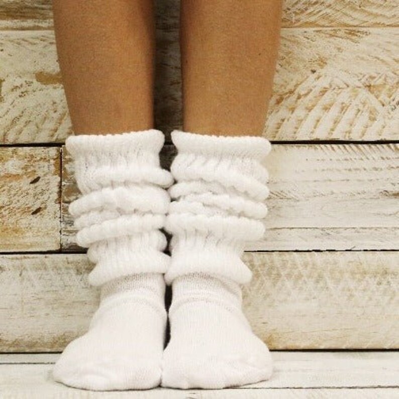 ULTIMATE Super Thick WHITE Cotton Slouch Socks ( Larger) Quality USA ...