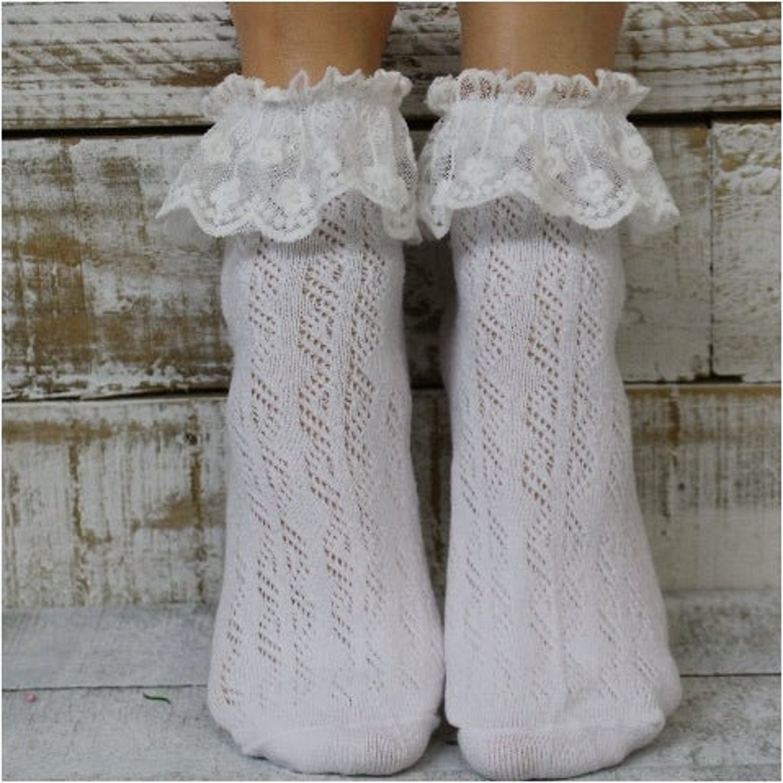 RUFFLES Crochet Lace Ankle Socks White Trendy Cute Lace - Etsy