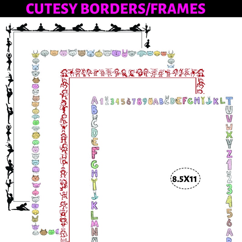 Cute Doodle Borders and Frames - Etsy
