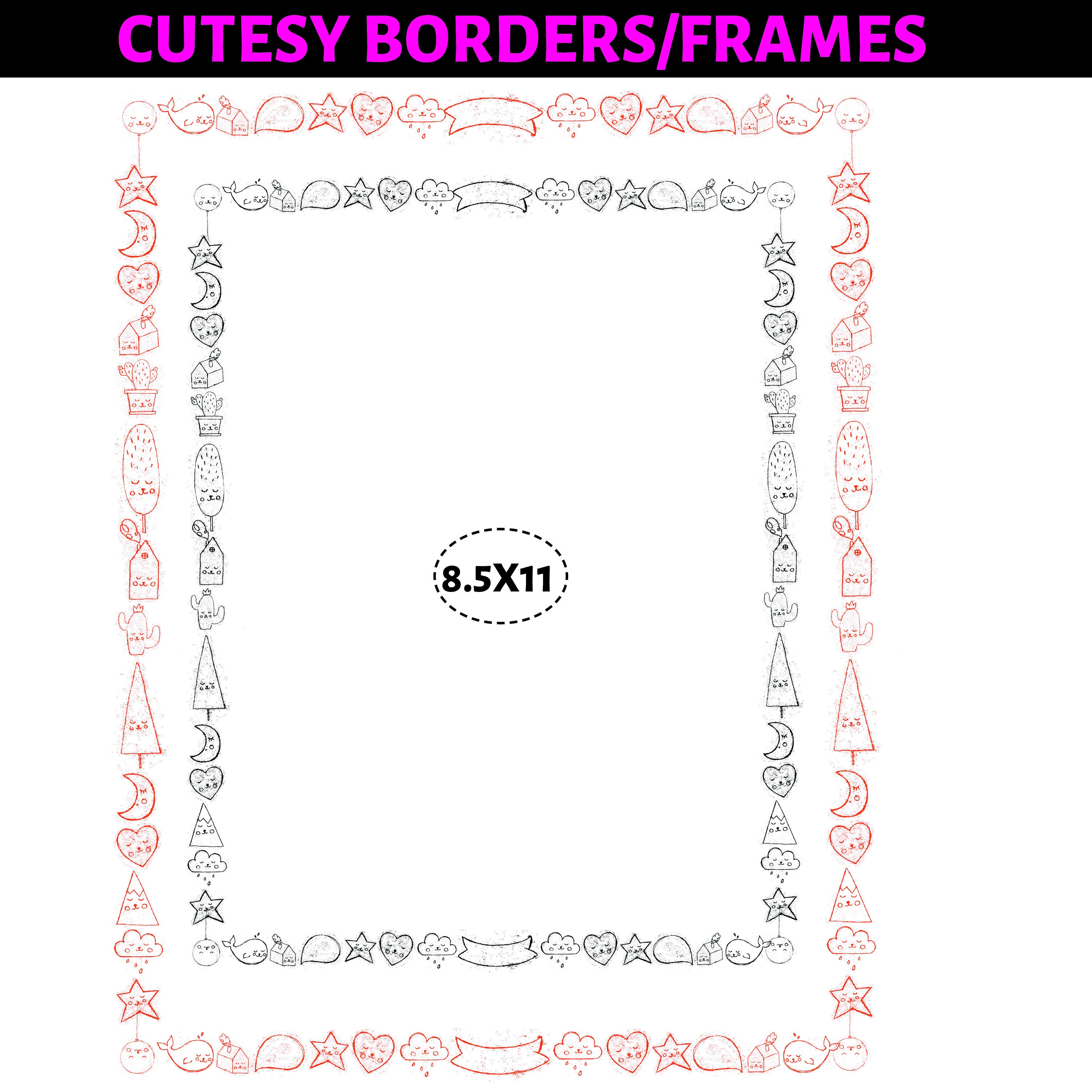 Cute Doodle Borders and Frames - Etsy
