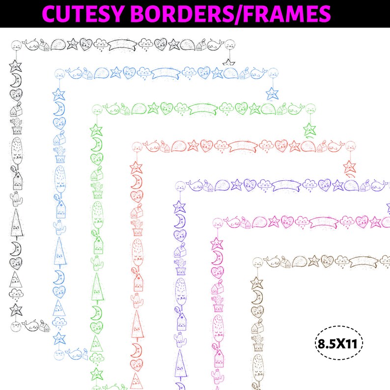 Cute Doodle Borders and Frames - Etsy