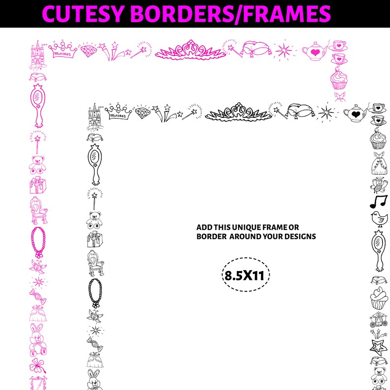 Cute Doodle Borders and Frames - Etsy