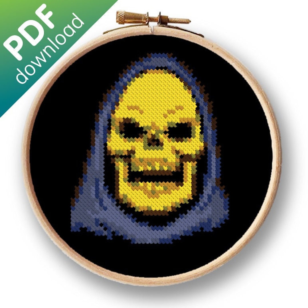 Skeletor Cross Stitch PDF Pattern Download // Masters of the Universe ...