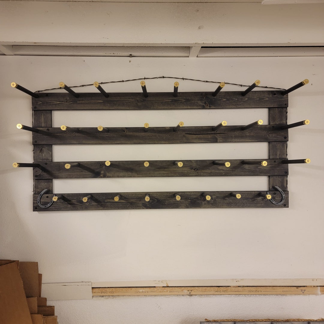 12 Cowboy Hat Vertical Wall Rack | Rustic Western Hat Display ...