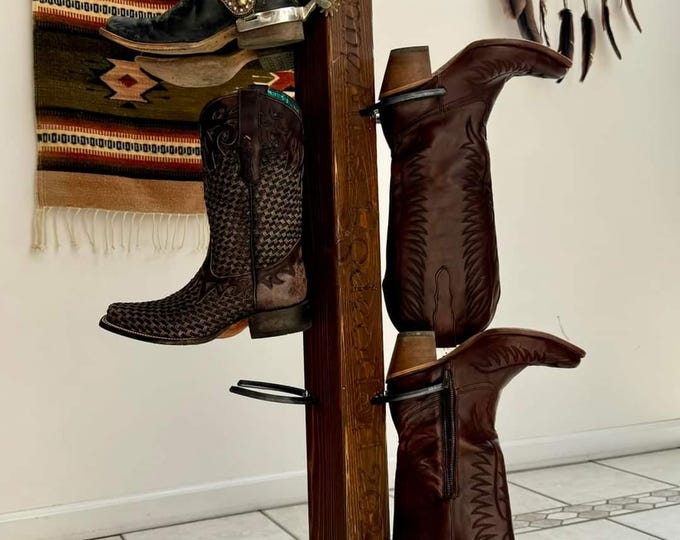 Farmhouse Cowboy Boot and Belt Rack No. 90- Cowboy Boot Rack - Western ...