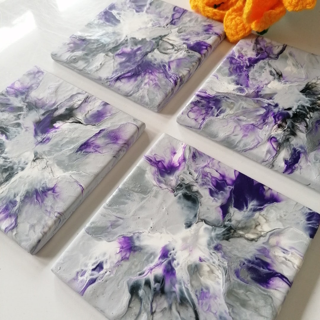 Purple Coasters Made to Order - Choose Your Coaster Set Size for Your ...