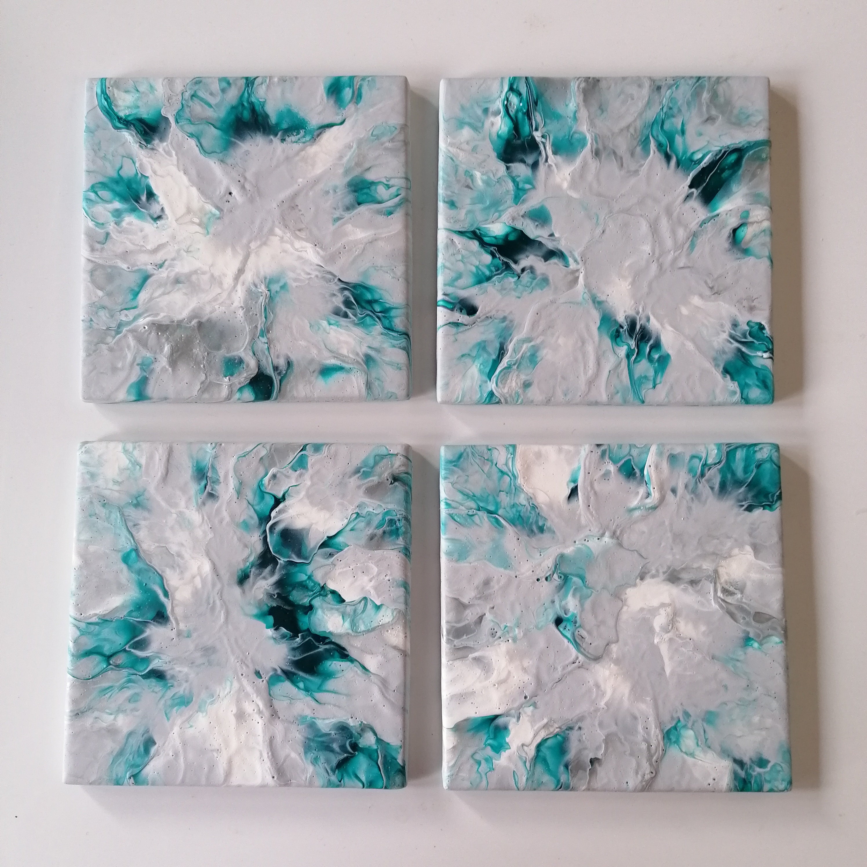 Teal Coasters Made to Order - Choose Your Coaster Set Size for Your ...