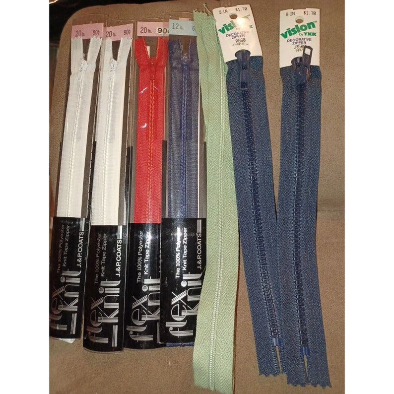 Vintage Zippers LOT 29 Talon METAL Various Colors, Sizes Talonj & P ...