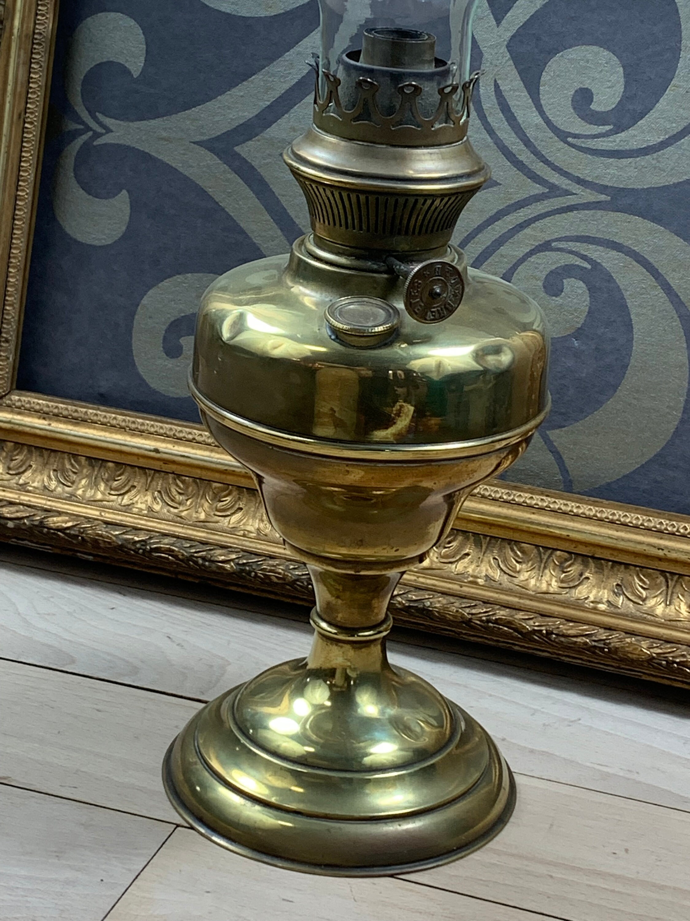 Antique Copper L&B Oil Lamp Brass Oil Lamp - Etsy