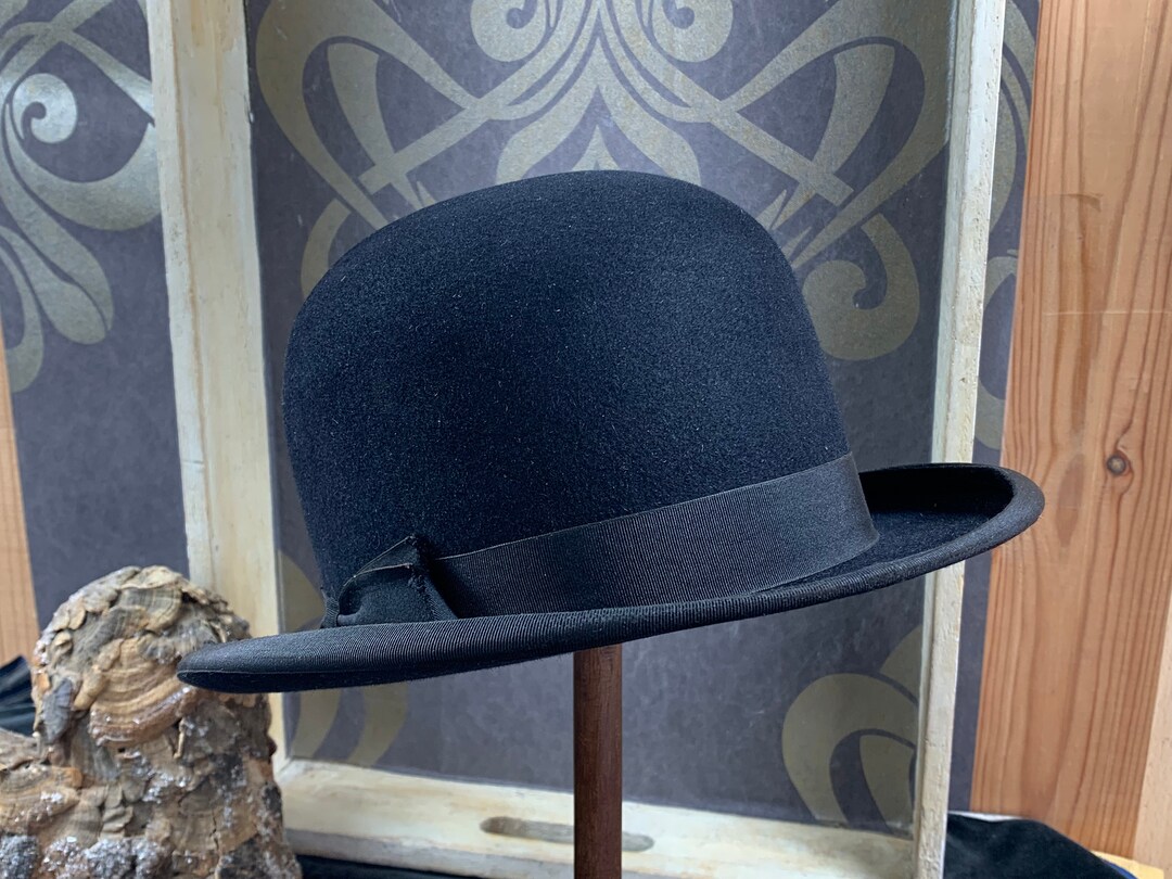 Beautiful Black Old Bowler Hat for Men - Etsy