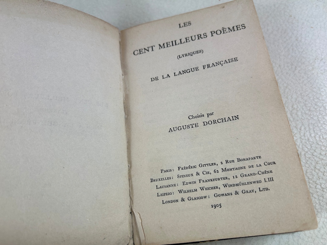 Les Cents Meilleurs Poèmes De La Langue Française - Auguste DORCHAIN ...