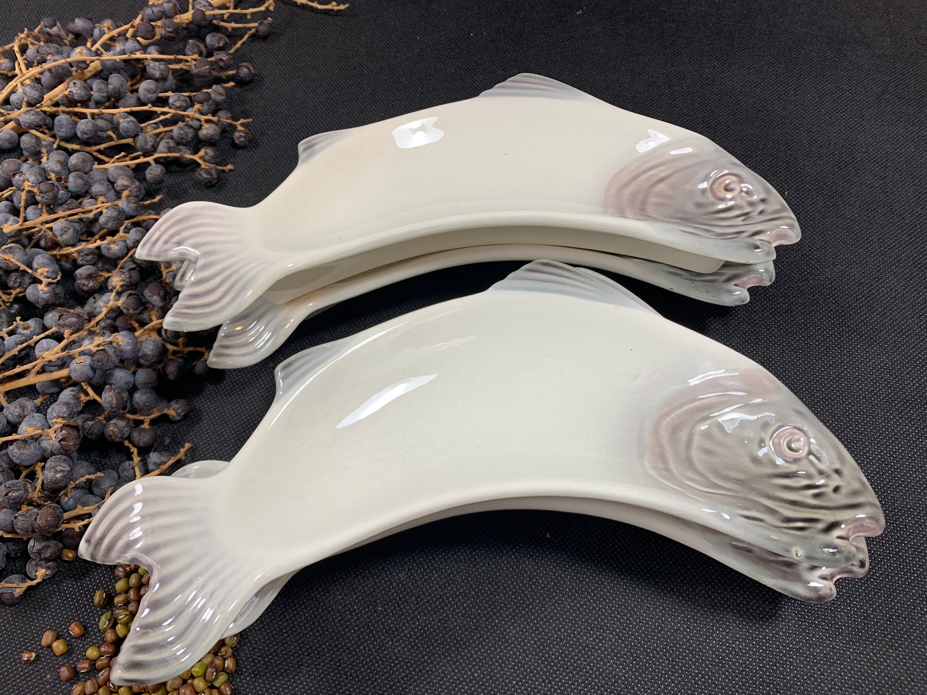 Set of 4 Porcelain Fish Grating Plates - Etsy UK
