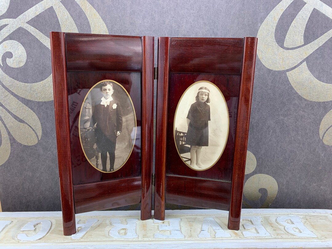Antique Romantic Double Standing Photo Frame Double Photo Frame Antique ...
