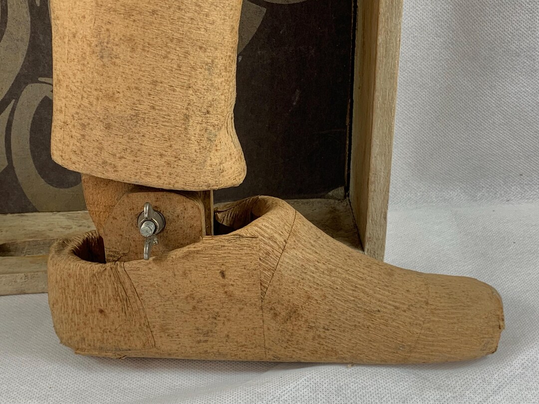 Vintage Wooden Leg With Foot – Handmade Object From 1979 – Wooden Limb ...