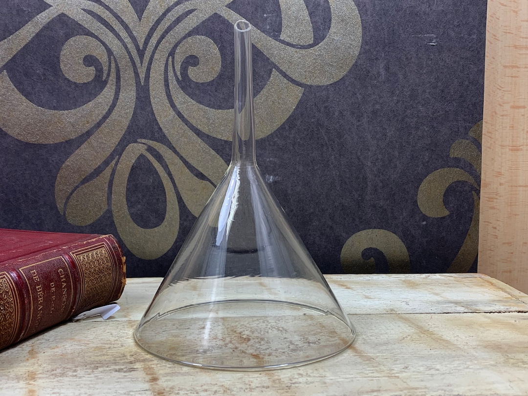 Antique Glass Hand Blown Funnel - Rare 17cm Large Glass Funnel - Etsy
